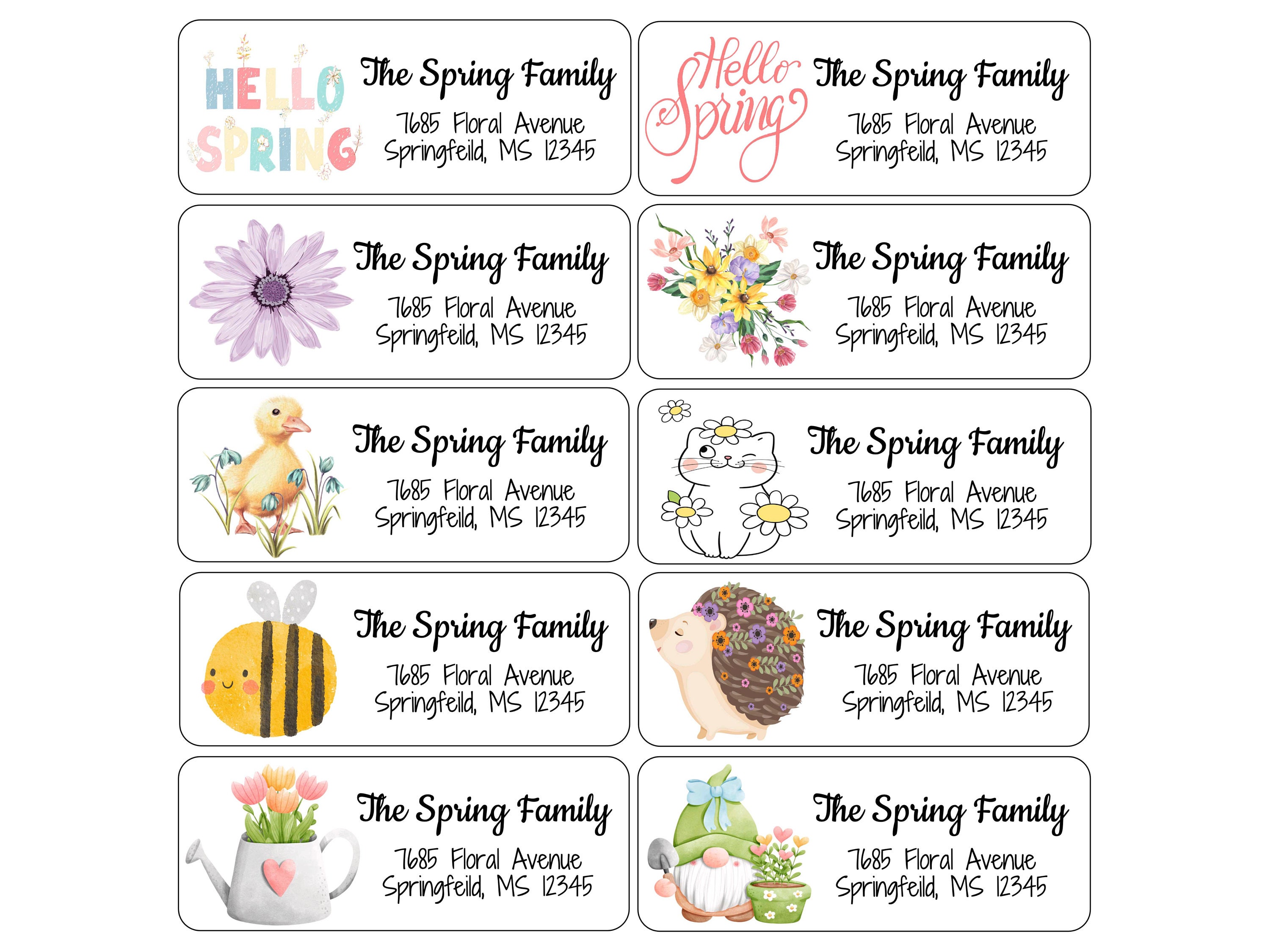 Return Address Labels | Spring | Flowers | Custom Address Labels ...