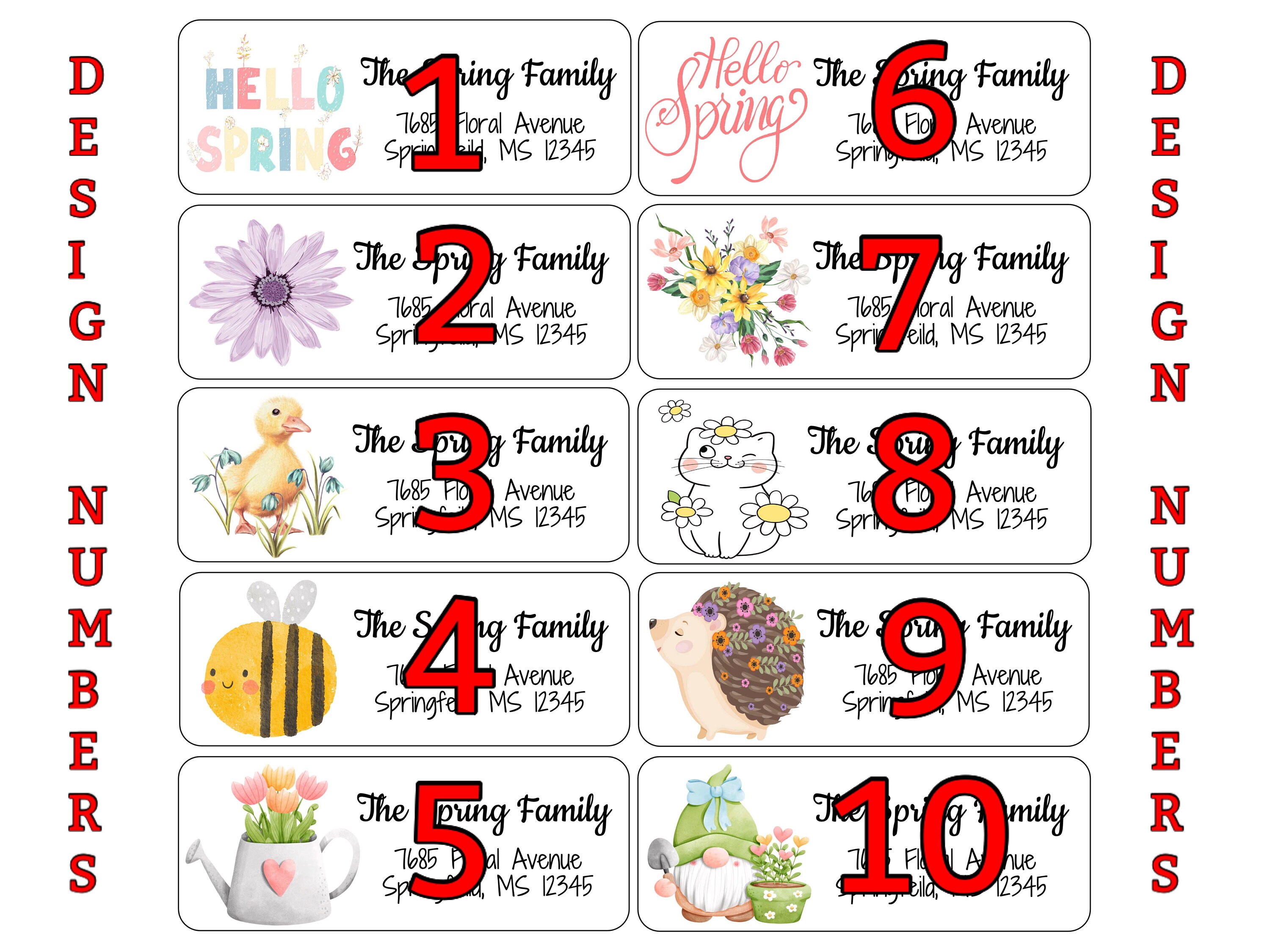 Return Address Labels | Spring | Flowers | Custom Address Labels ...