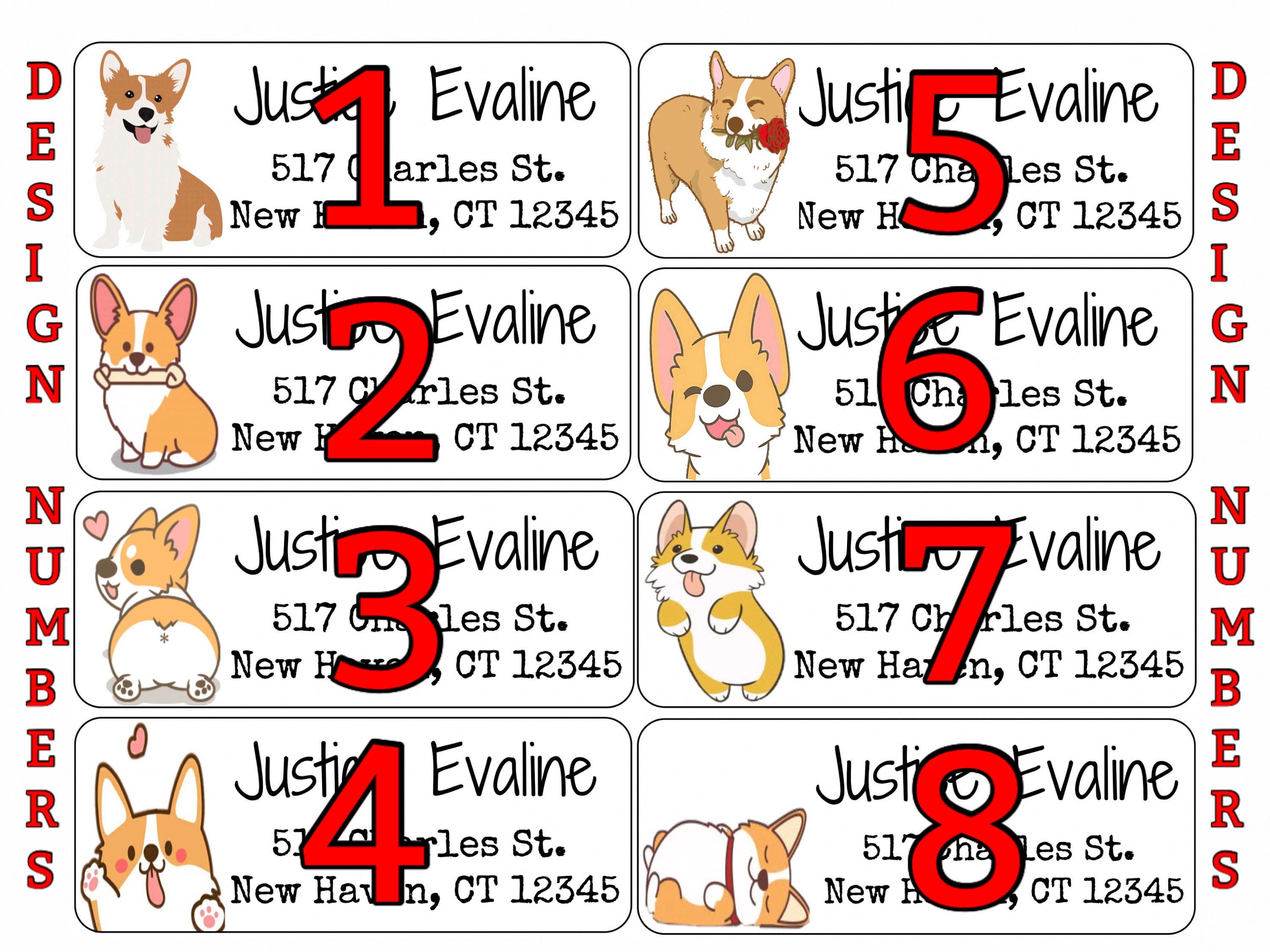 Return Address Labels | Corgi | Custom Address Labels | Personalized ...