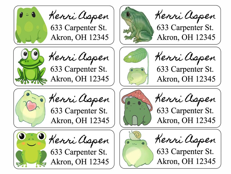 Return Address Labels | Frogs | Custom Address Labels | Personalized ...