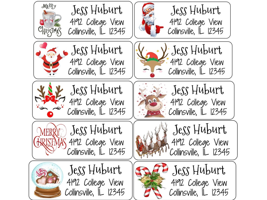 Christmas Return Address Labels | Xmas | Custom Address Labels ...