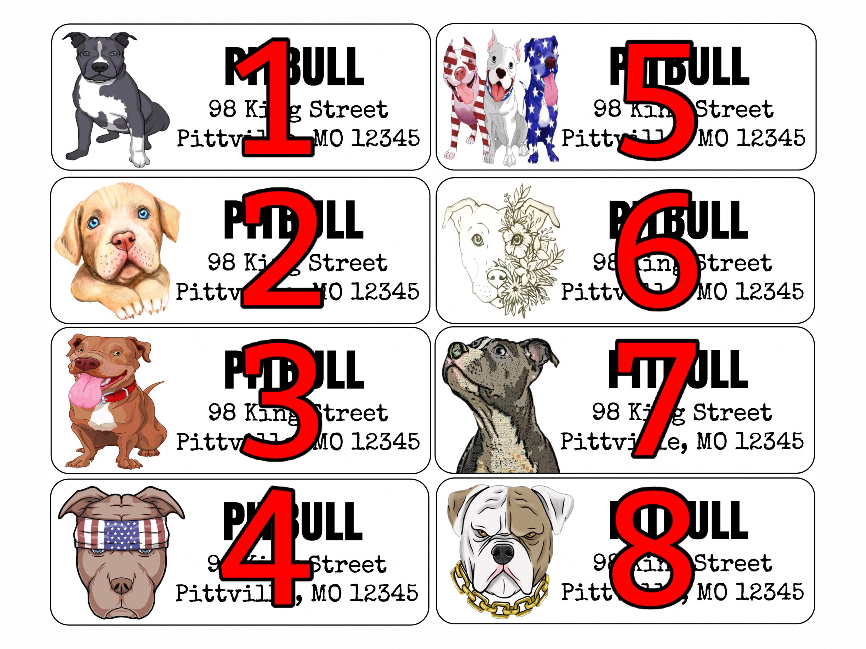 Return Address Labels | Pitbull | Dogs | Custom Address Labels ...