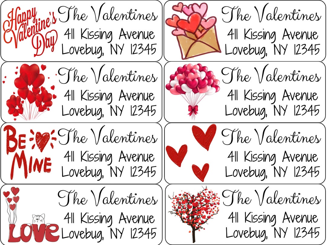 Valentine Return Address Labels | Hearts | Custom Address Labels ...