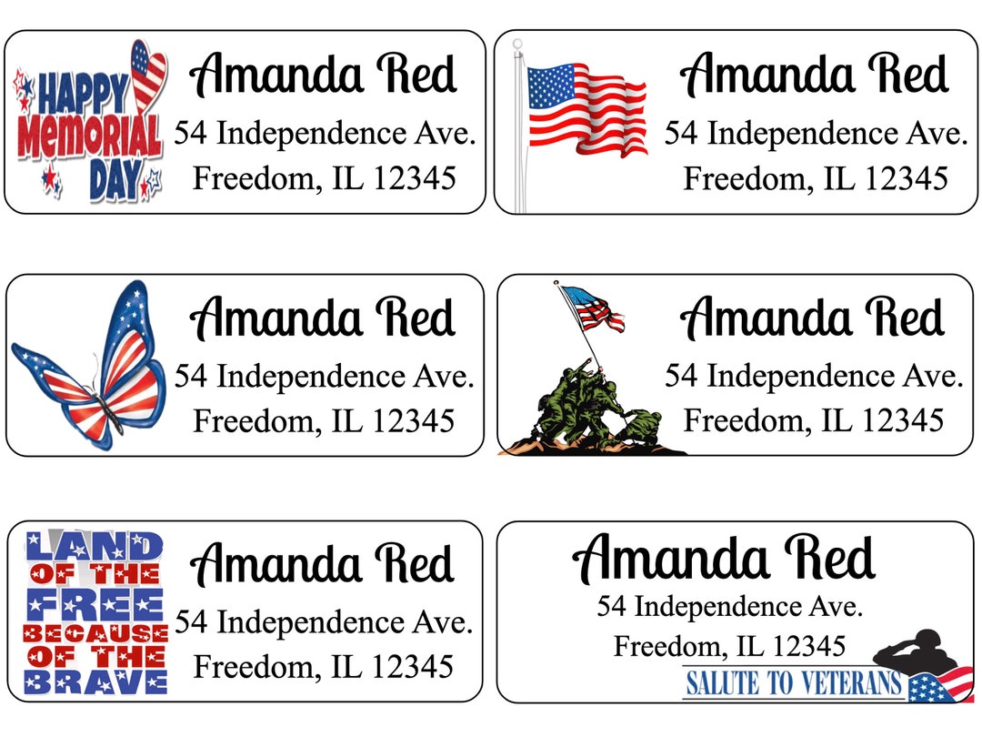 Memorial Day Return Address Labels | Custom Address Labels ...
