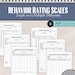 Behavior Rating Scales- Data Collection Sheets - Etsy