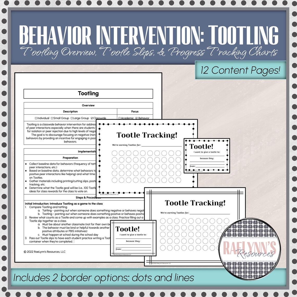 Tootling Behavior Intervention: Tootle Slips and Tracking Pages - Etsy