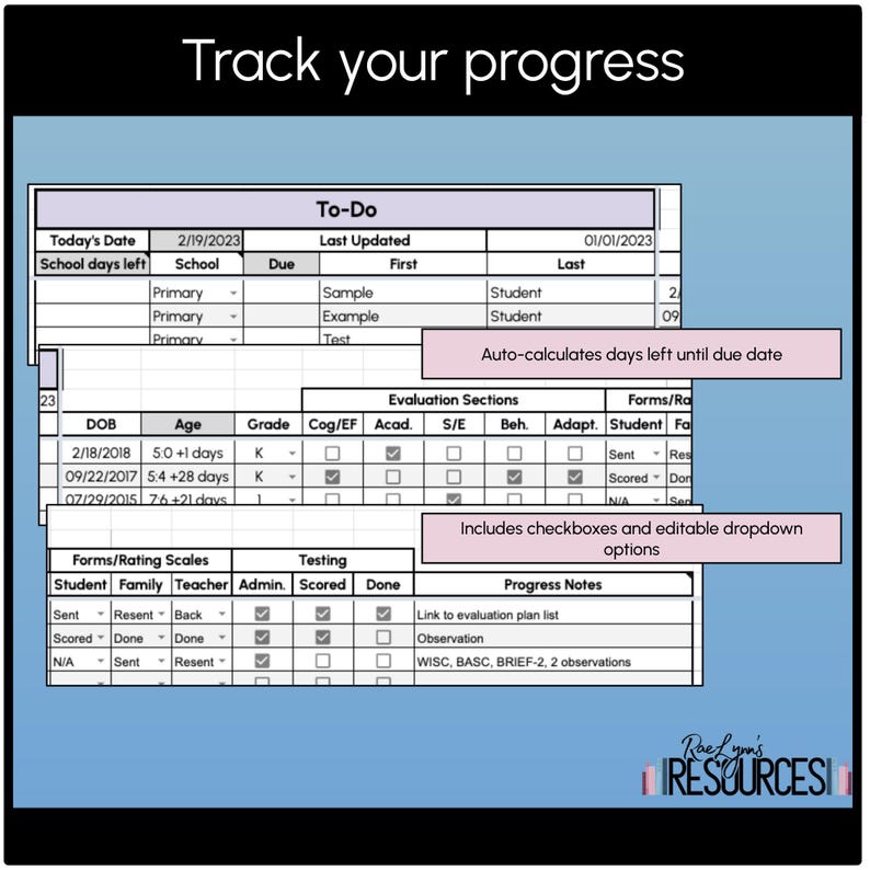 Special Education Evaluation Task Timeline Tracker Google Sheets ...