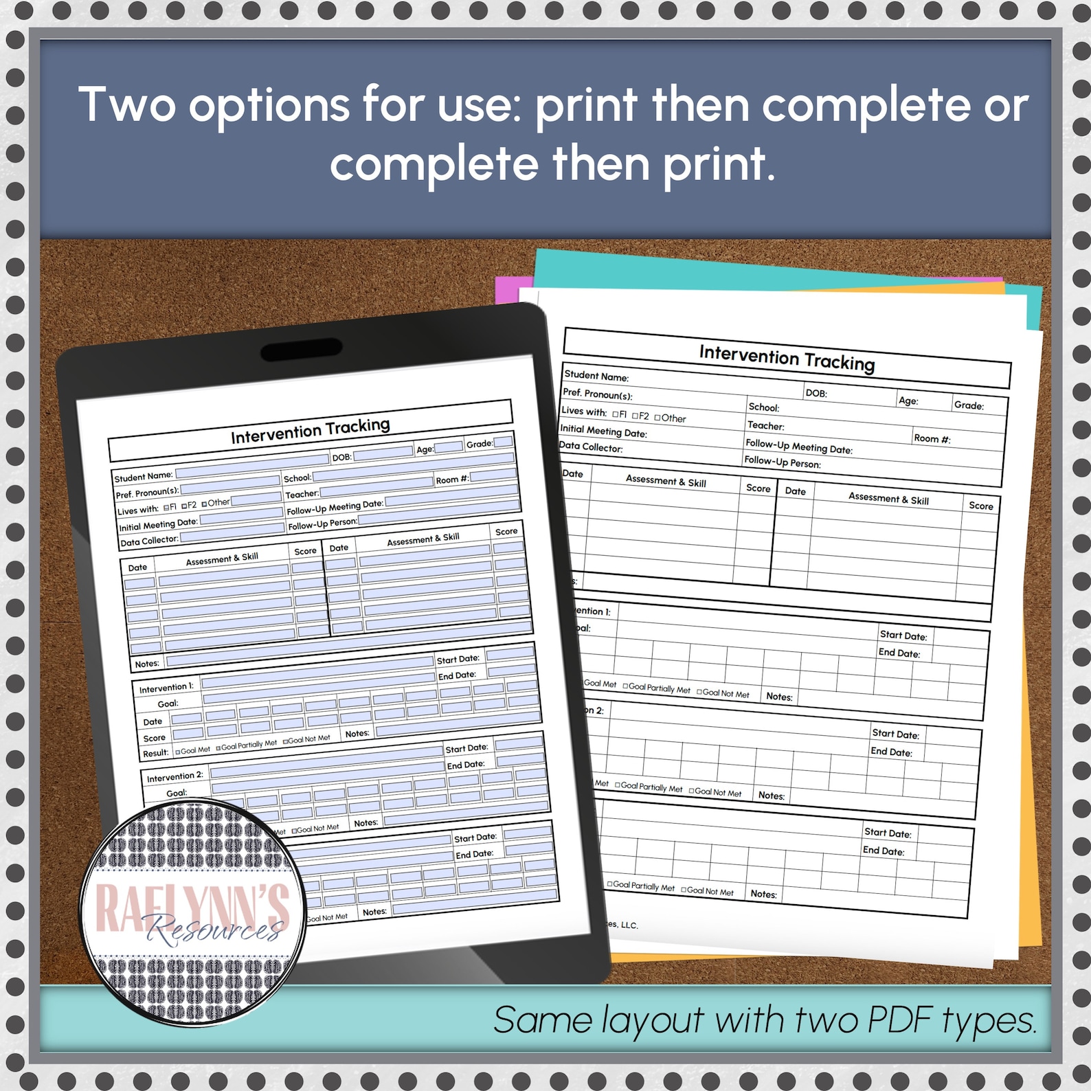 Intervention Data Tracking Sheet - Etsy