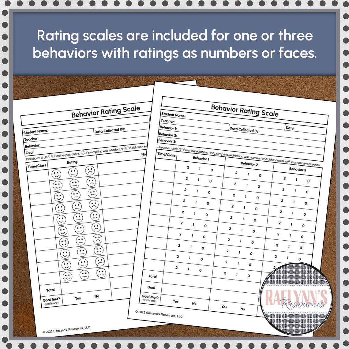 Behavior Rating Scales- Data Collection Sheets - Etsy