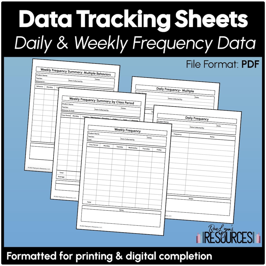 Frequency Behavior Observation Data Collection Sheets PDF Printable ...