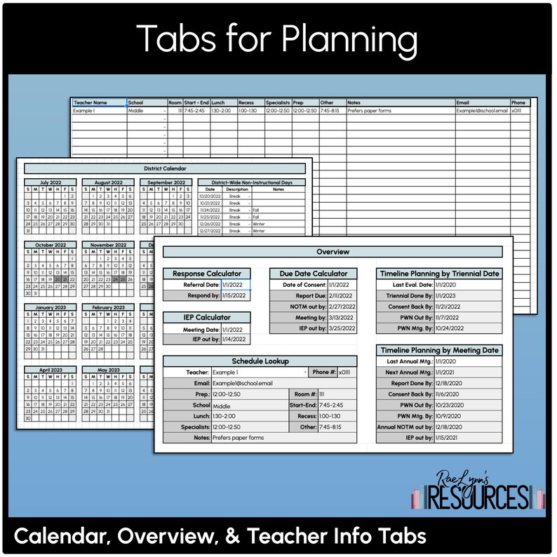 Special Education Evaluation Progress Tracker Google Sheets Caseload ...