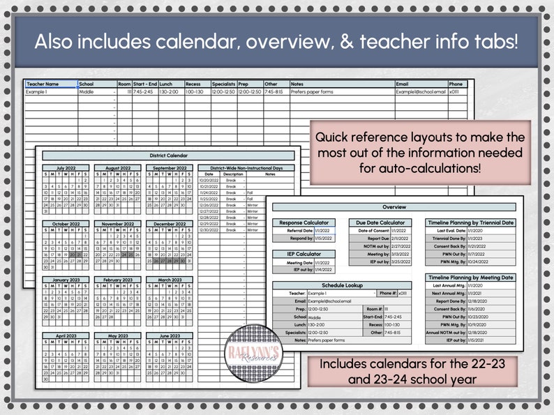 Special Education Evaluation Tracker for Google Sheets - Etsy