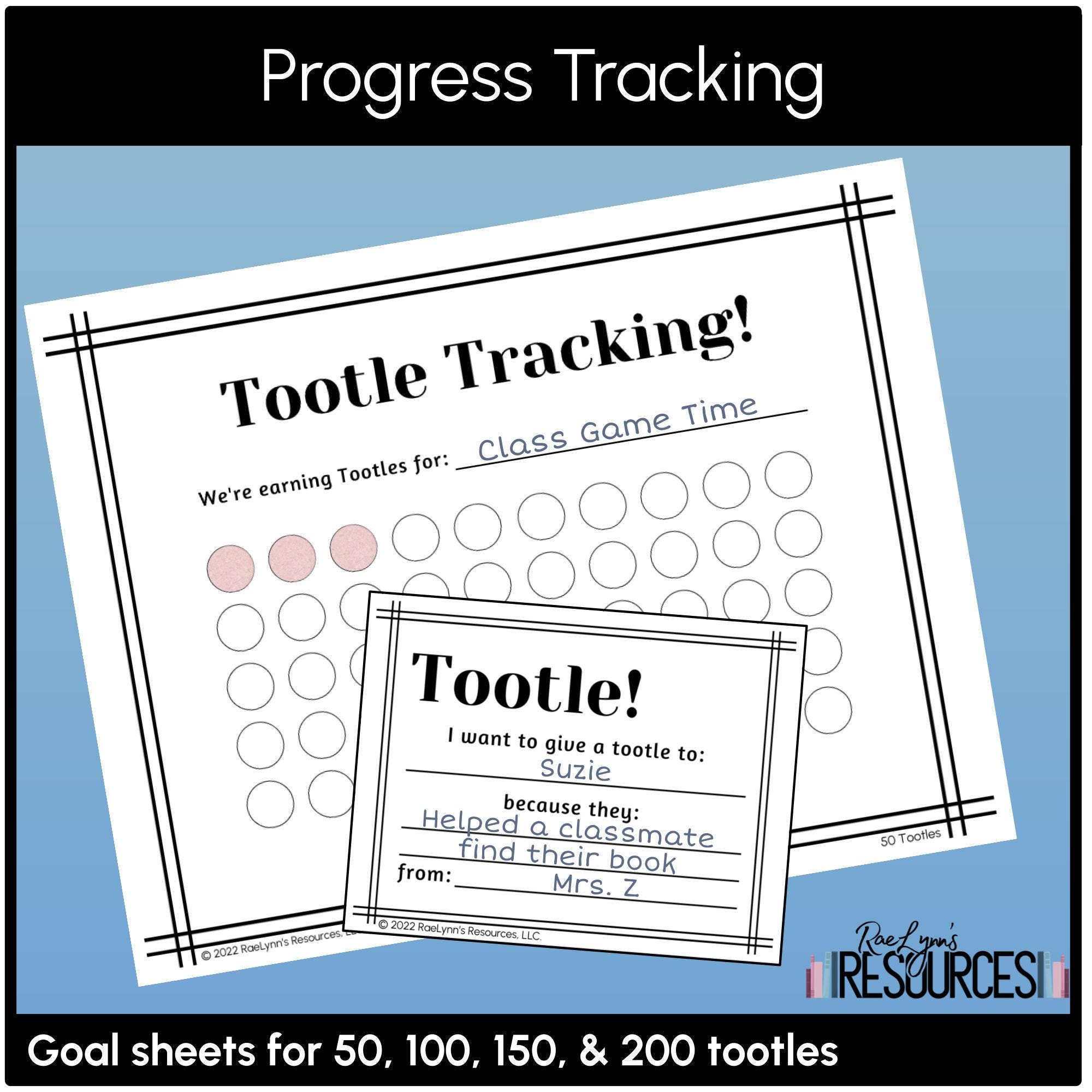 Tootling Class Behavior Intervention Printable PDF Tootle Slips and ...