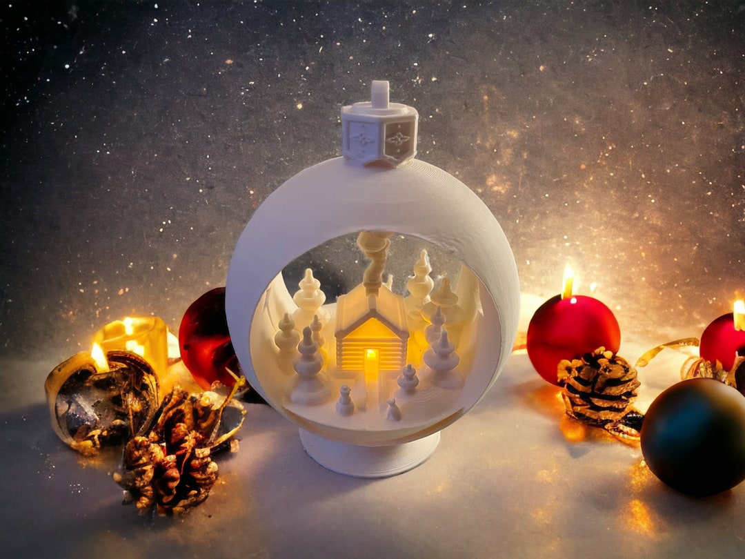 Christmas Ornament With Light & Battery - Etsy