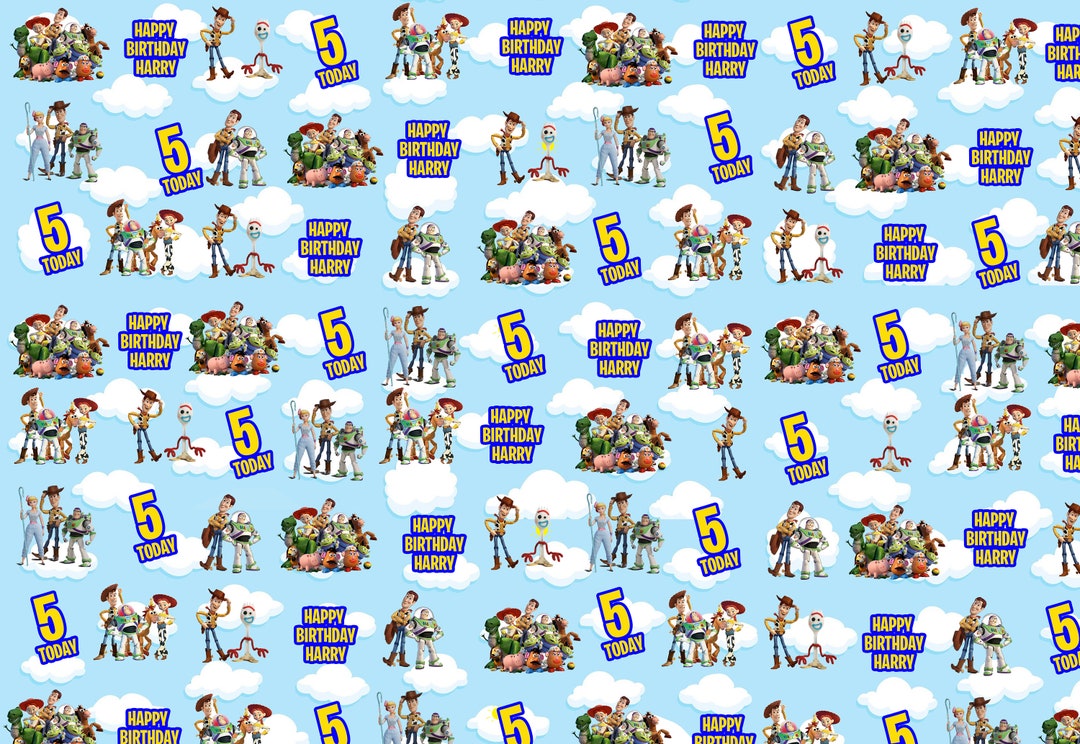 Personalised Toy Story Wrapping Paper Sheet Birthday Gift Wrap Sheet ...