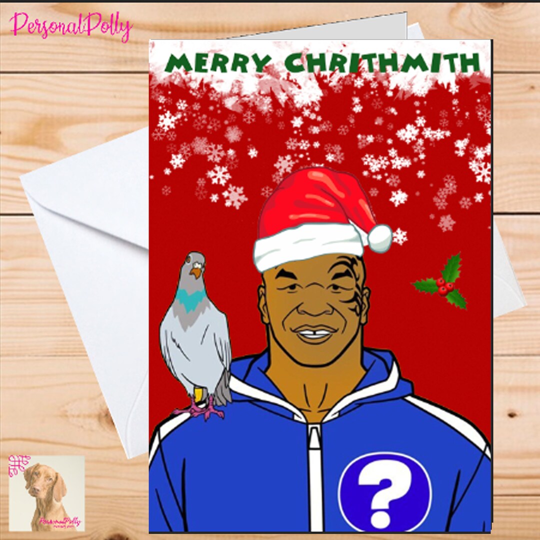 Personalised Mike Tyson Card Christmas Funny Boxing Boxer Fight Tiger ...