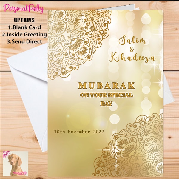 Islamic Wedding Congratulations Card - Etsy UK