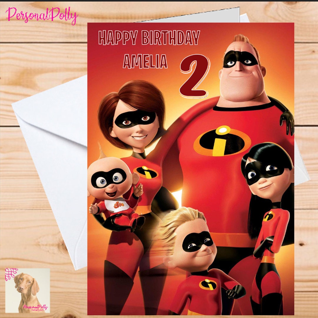 Personalised Incredibles Card Birthday Unofficial Superhero Jackjack Mr ...