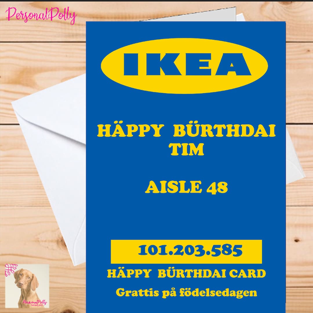 Personalised IKEA Card Birthday Shopping Sweden Flatpack Any Greeting ...
