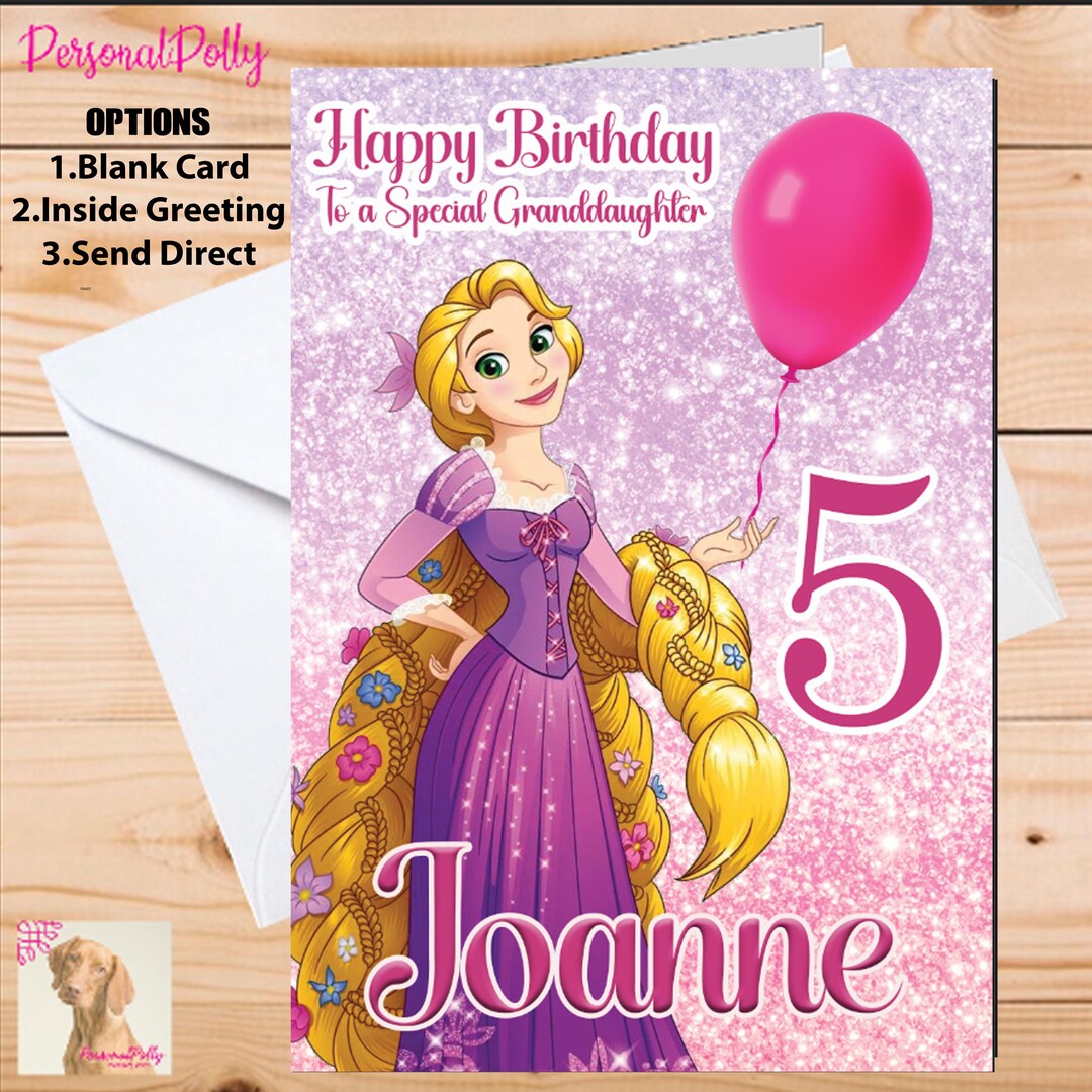 Personalised Rapunzel Card Birthday Unofficial Disney Tangled Flynn ...