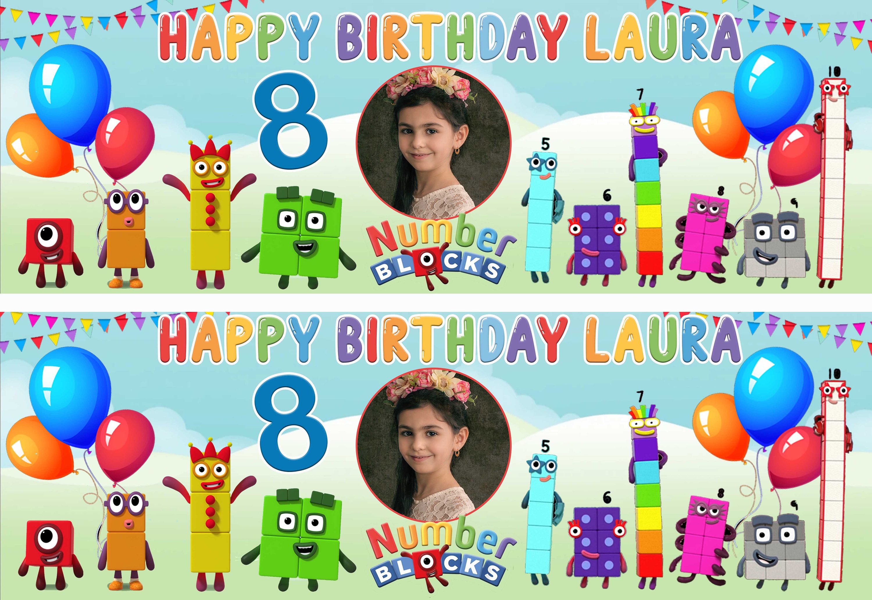 Personalised Numberblocks Birthday Banner Paper Wall Art Large - Etsy UK