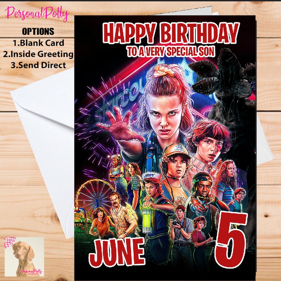 Personalised Stranger Things Card Birthday Unofficial Series Monster ...