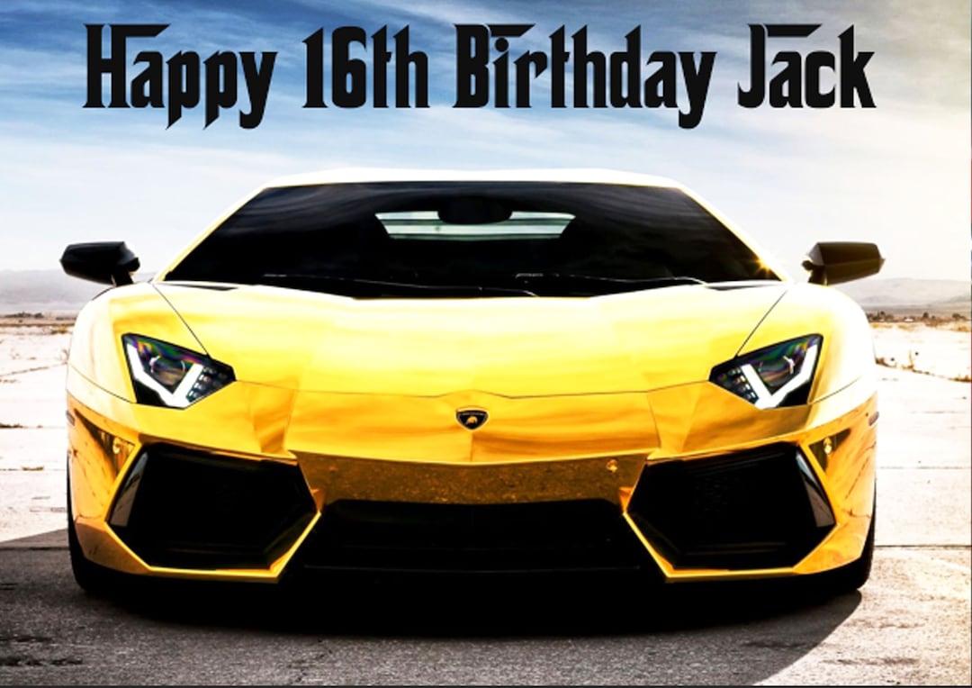 Personalised Lamborghini Card Birthday Fast Car Supercar Yellow - Etsy UK