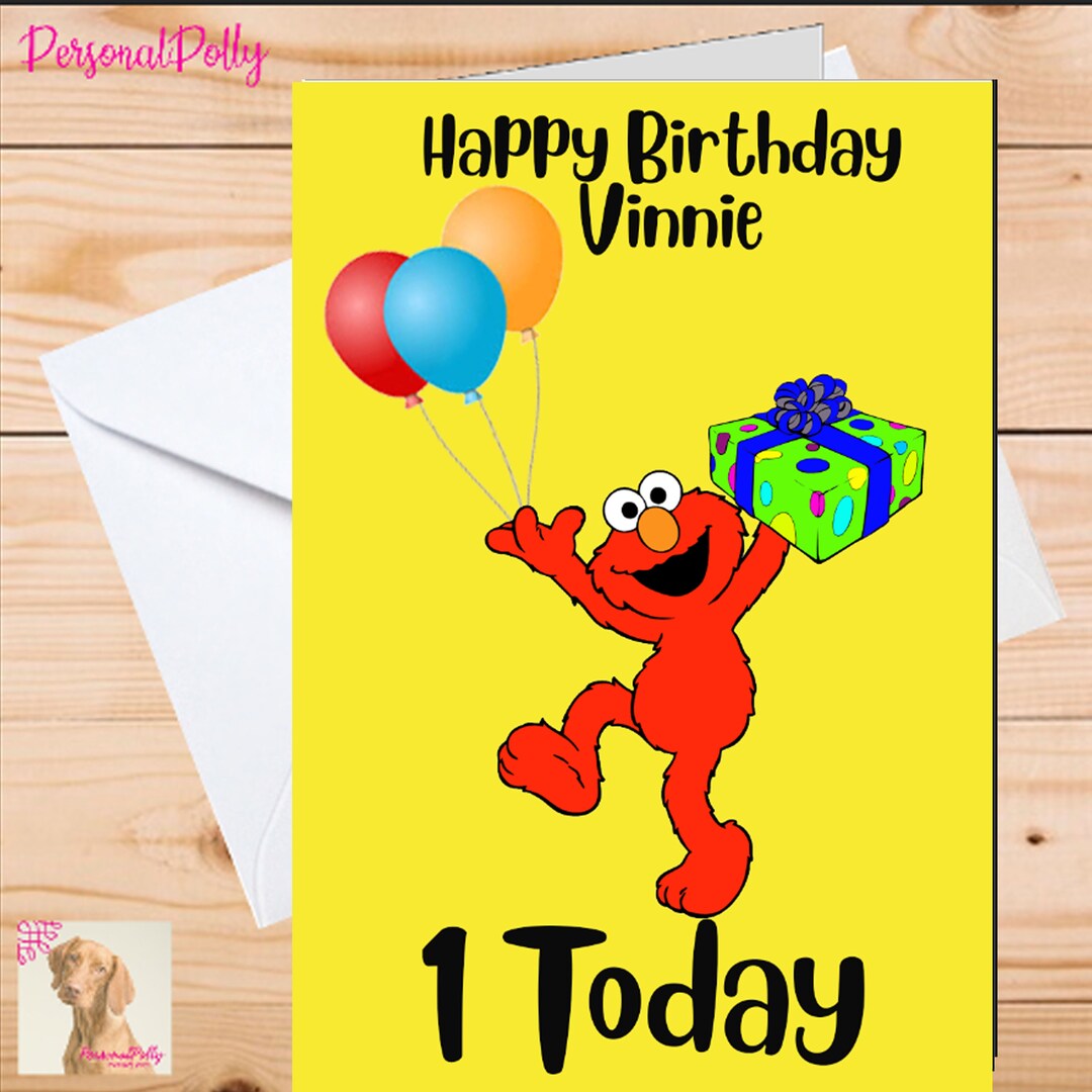 Personalised Elmo Card Birthday Christmas Unofficial Sesame Street ...