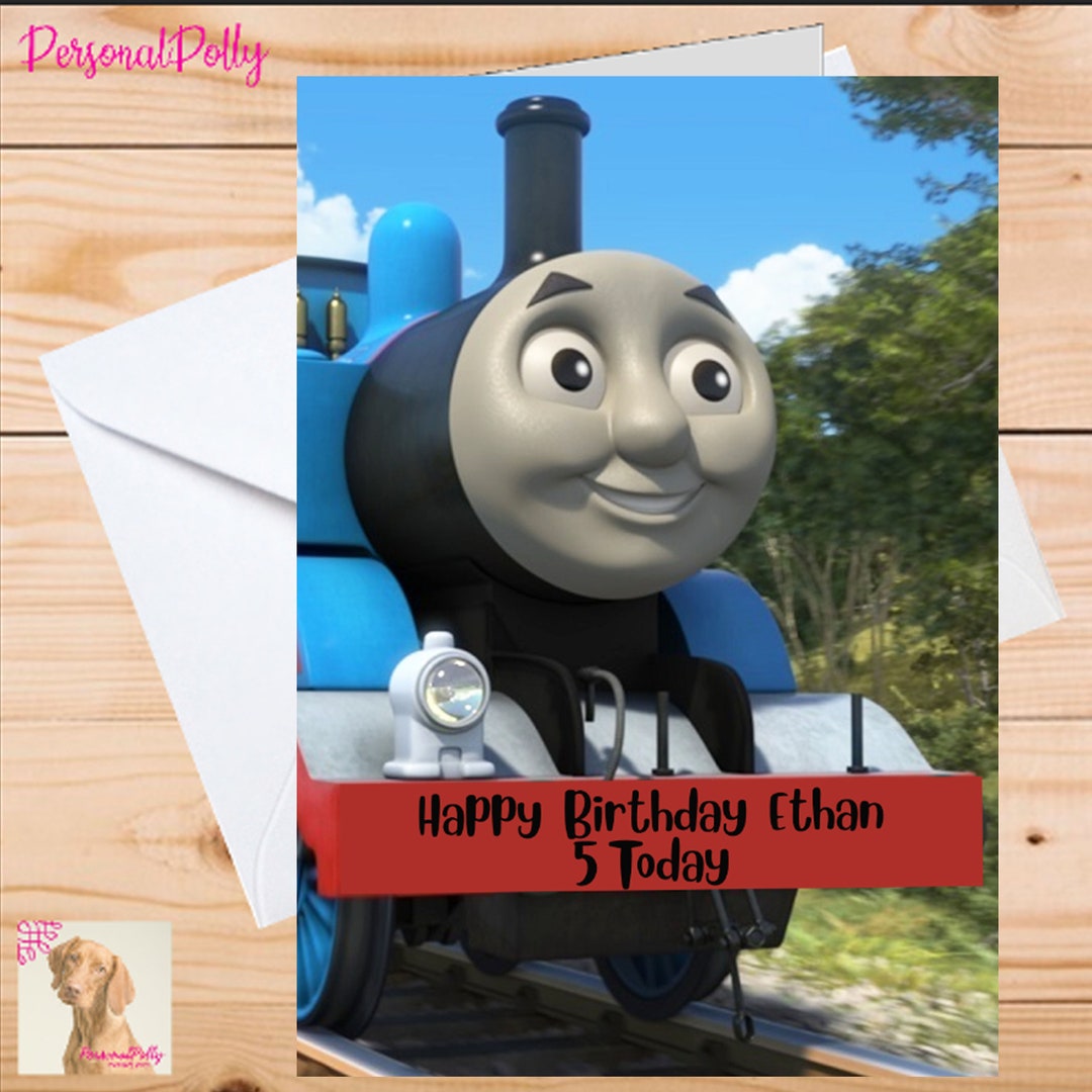 Personalised Thomas the Tank Card Birthday Christmas Unofficial Train ...