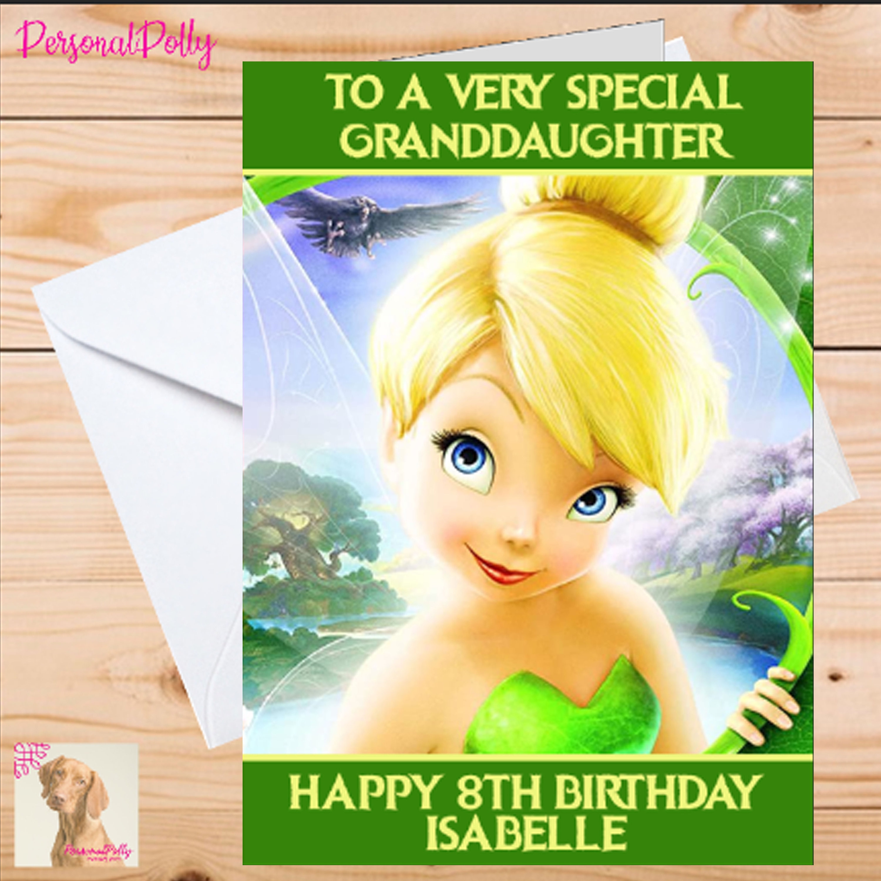 Personalised Tinkerbell Card Birthday Unofficial Fairy Disney | Etsy