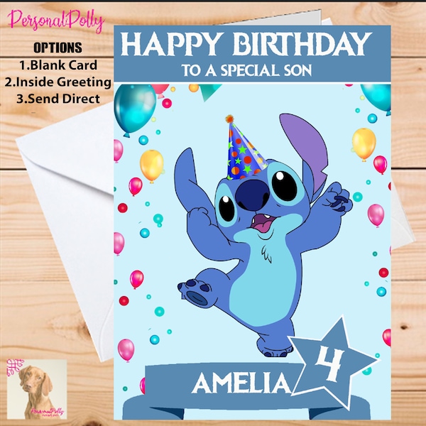 Stitch Birthday Card - Etsy UK