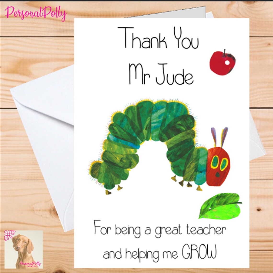 Personalised Hungry Caterpillar Card Thank You Birthday - Etsy