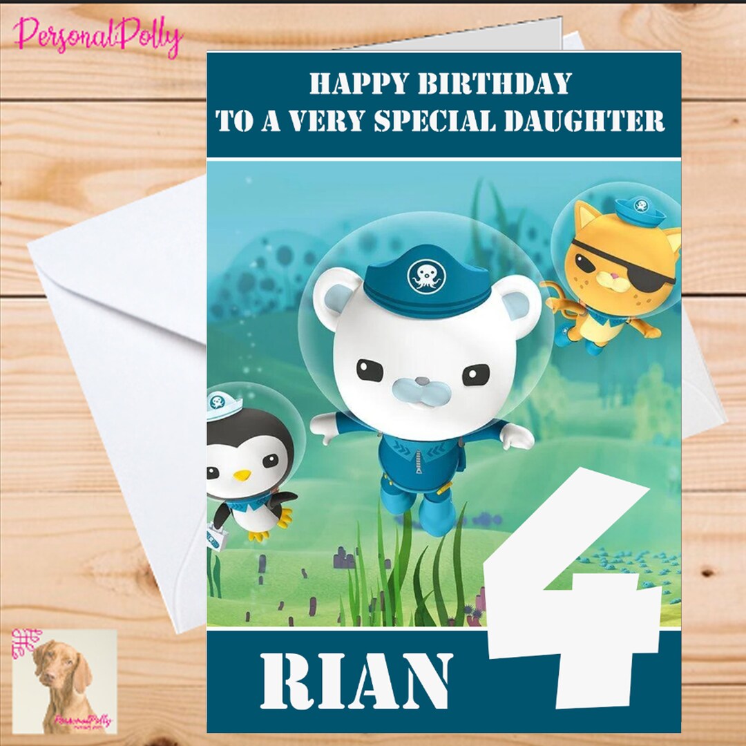 Personalised Octonauts Card Birthday Christmas Any Greeting Kwazii ...