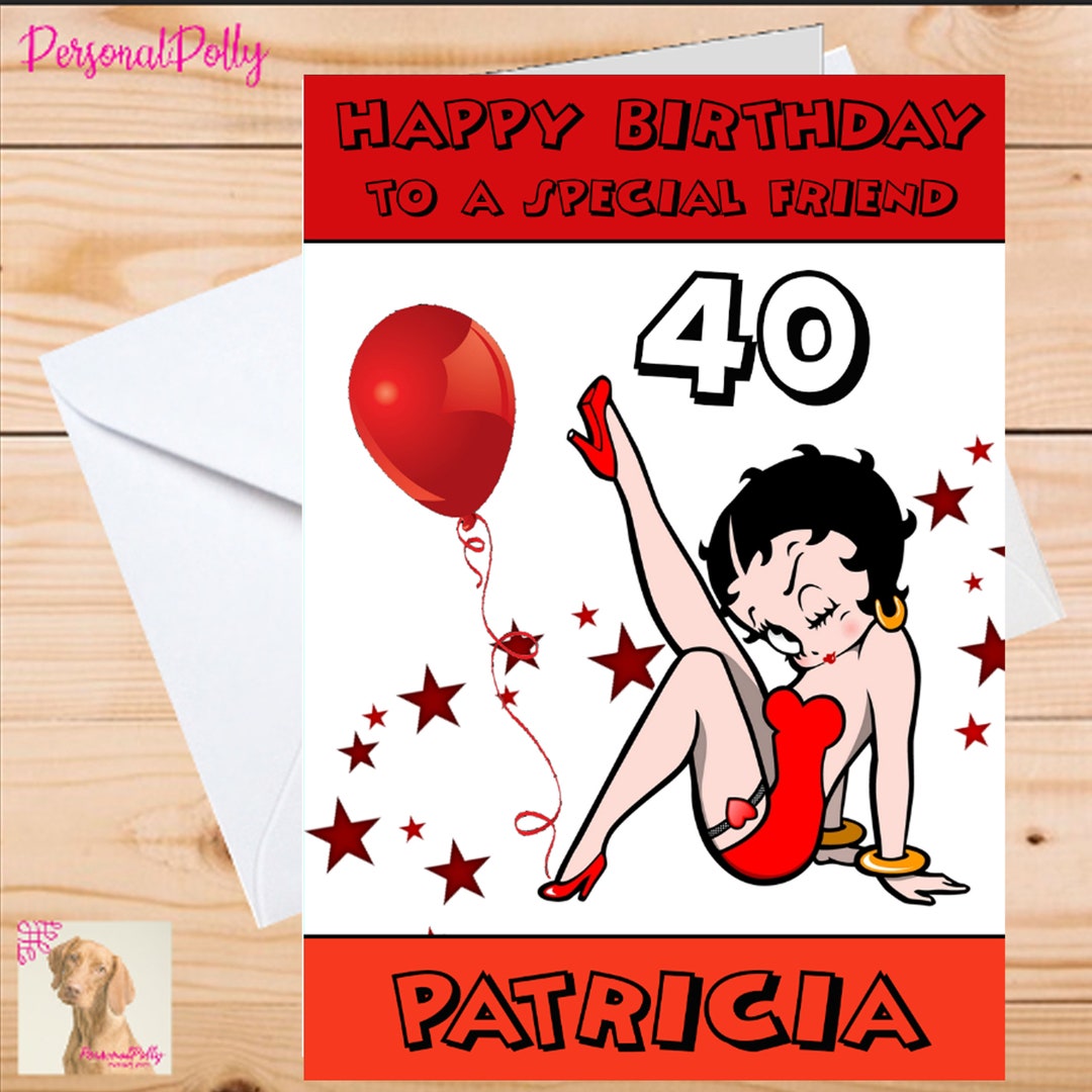 Personalised Betty Boop Card Birthday Unofficial Oop Doop Dizzy Dishes ...