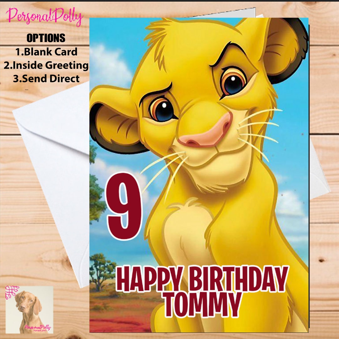 Personalised Lion King Card Birthday Unofficial Disney Mufasa Simba ...
