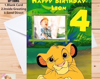 Simba Lion King Inspired Personalised Birthday Card With Any Name and ...