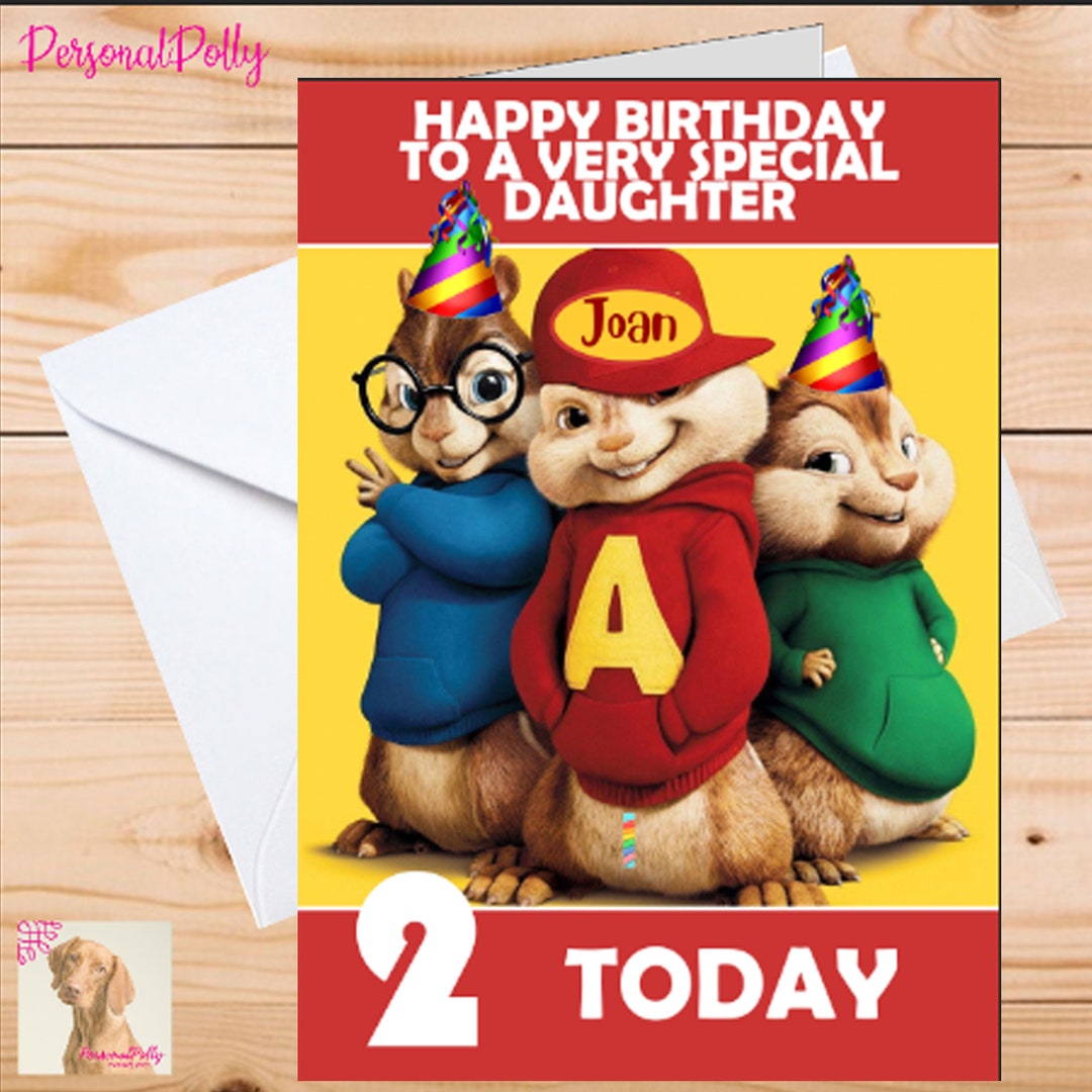 Personalised Alvin Card Birthday Unofficial Chipmunks Simon Theodore ...