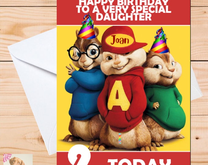 Personalised Alvin Card Birthday Unofficial Chipmunks Simon Theodore ...