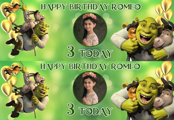 Personalised Shrek Birthday Banner Paper Wall Art Large 840mm - Etsy