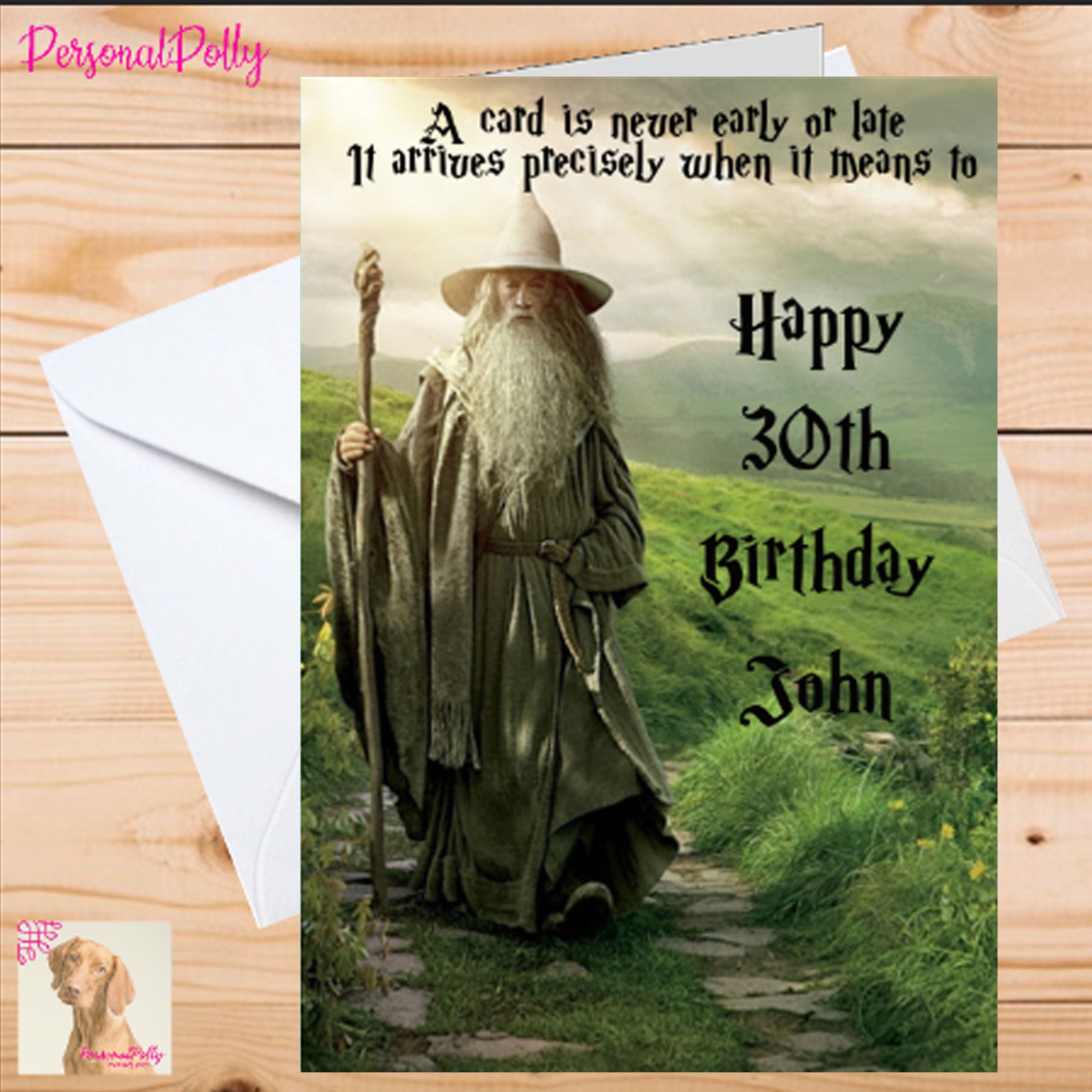 Personalised Gandalf Card Birthday Lord of the Rings Wizard Any ...