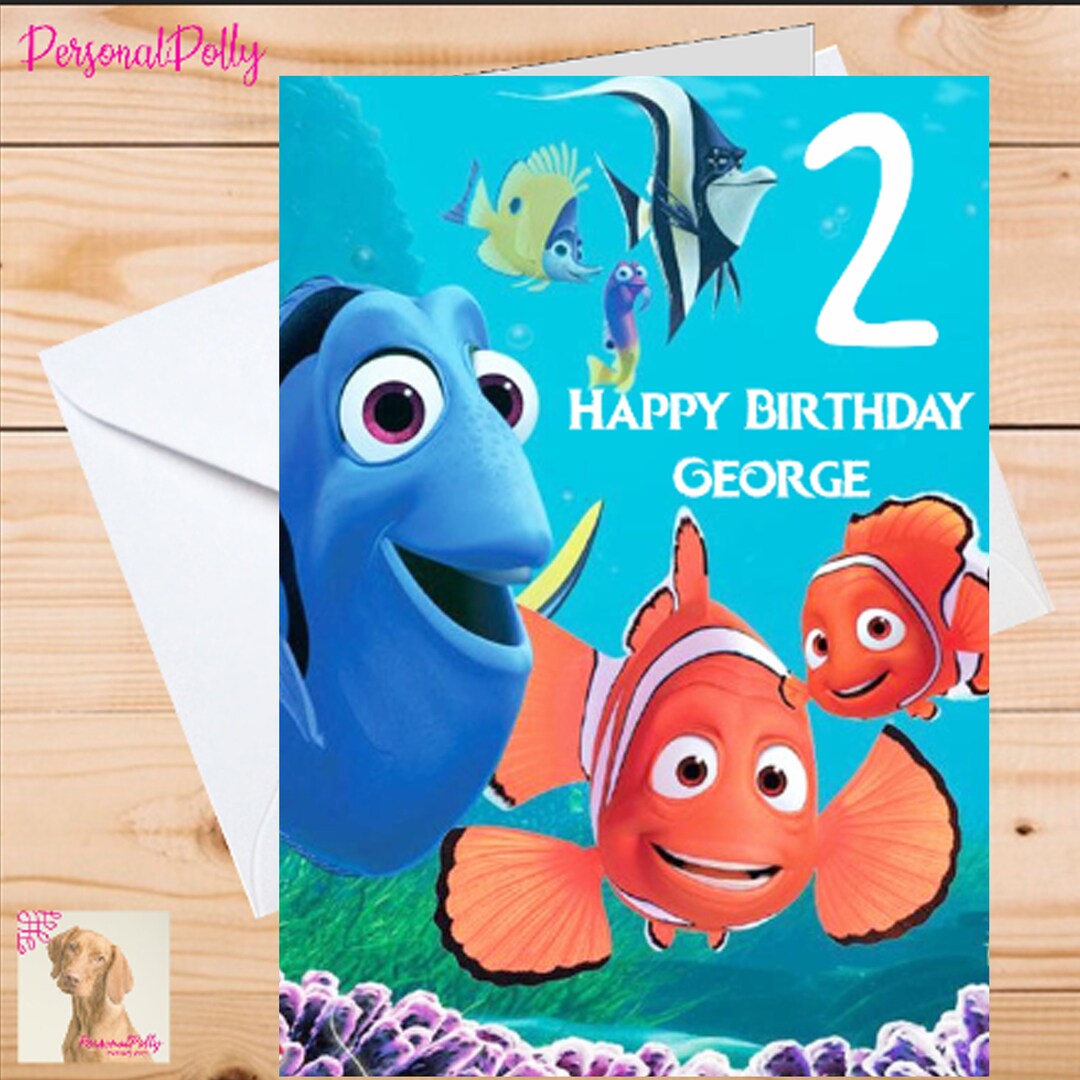 Personalised Finding Nemo Card Birthday Inspired Disney Dory Marlin ...
