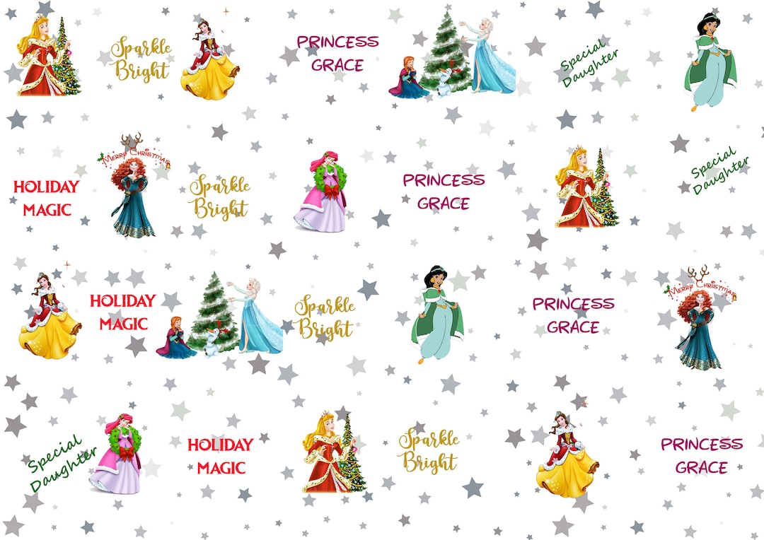 Personalised Disney Princess Wrapping Paper Sheet Christmas Gift Wrap ...