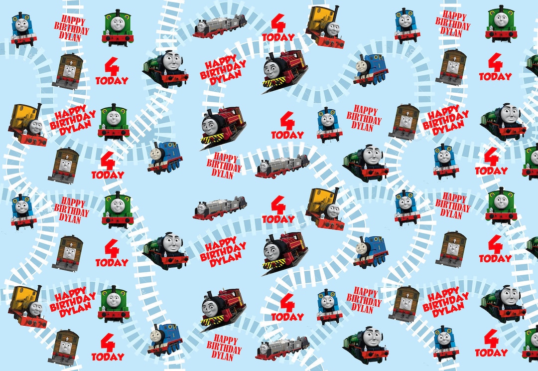 Personalised Thomas the Tank Wrapping Paper Birthday Gift Wrap Large ...