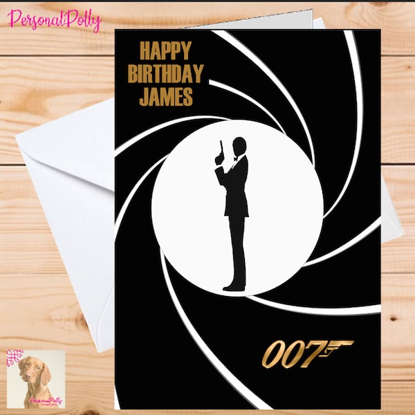James Bond Birthday Card - Etsy UK