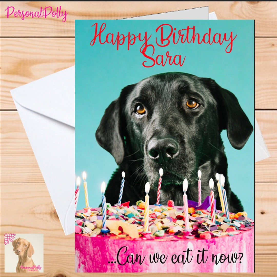 Personalised Labrador Card Birthday Dog Pet Paw Funny Black Cake - Etsy UK