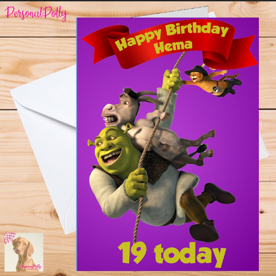 Personalised Shrek Card Birthday Christmas Unofficial Fiona - Etsy