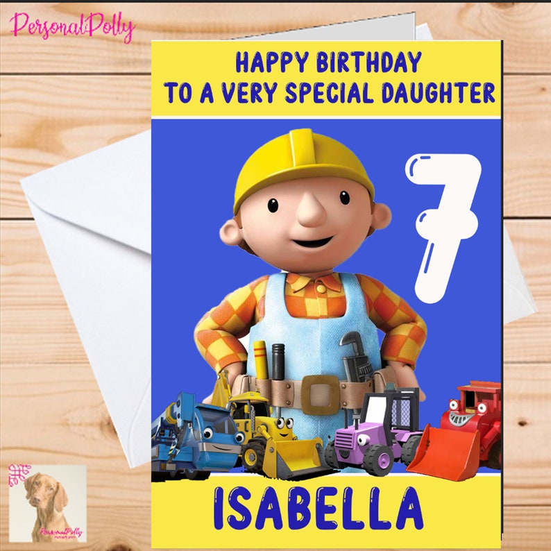 Personalised Bob the Builder Card Birthday Christmas Fix It - Etsy