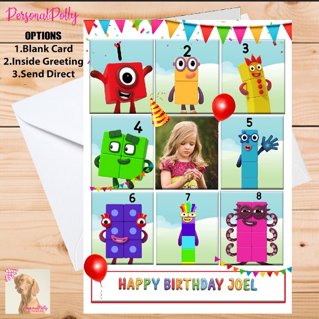 Personalised Numberblocks Card Birthday Photo Christmas Number Blocks ...