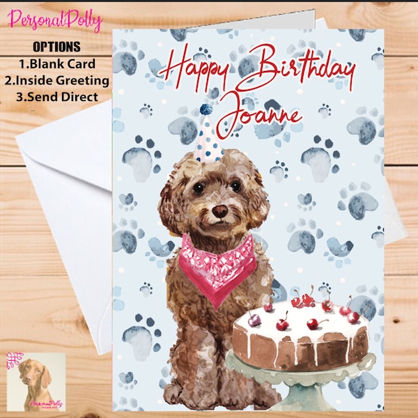 Cockapoo Birthday Card - Etsy UK