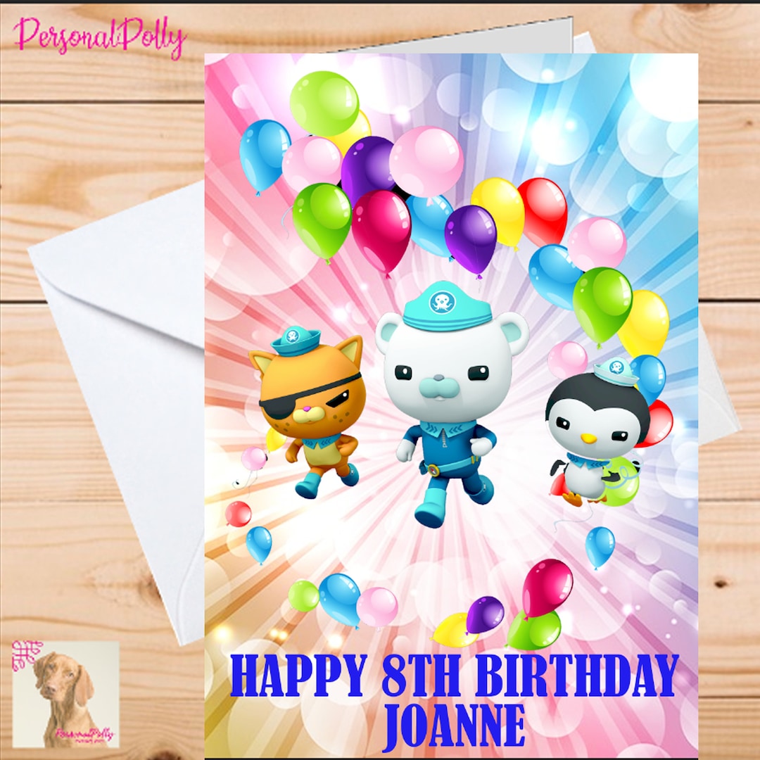 Personalised Octonauts Card Birthday Christmas Any Greeting Kwazii ...